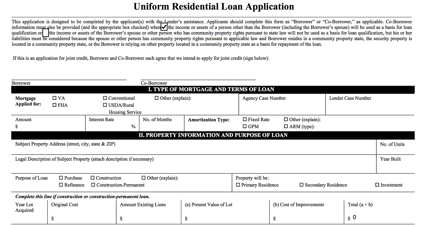 Mortgage Loan Application
