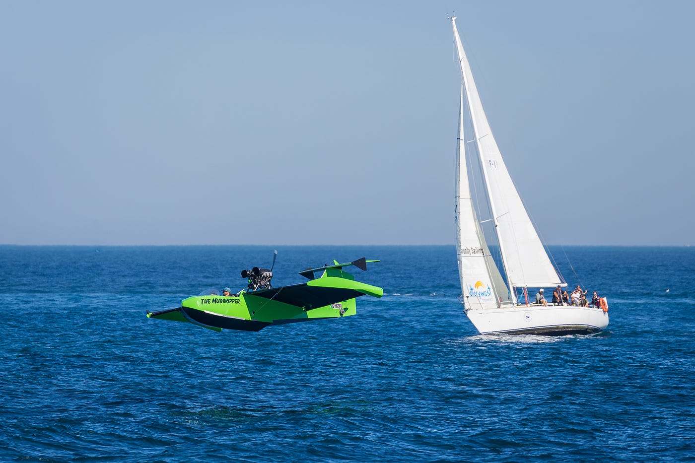 White Boat Making A Boat Plane