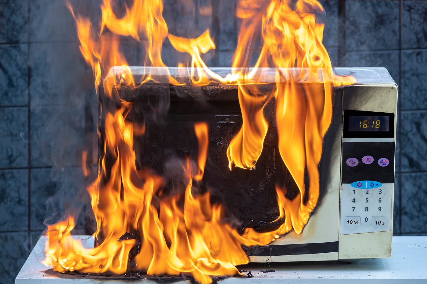 Cartoon Oven On Fire