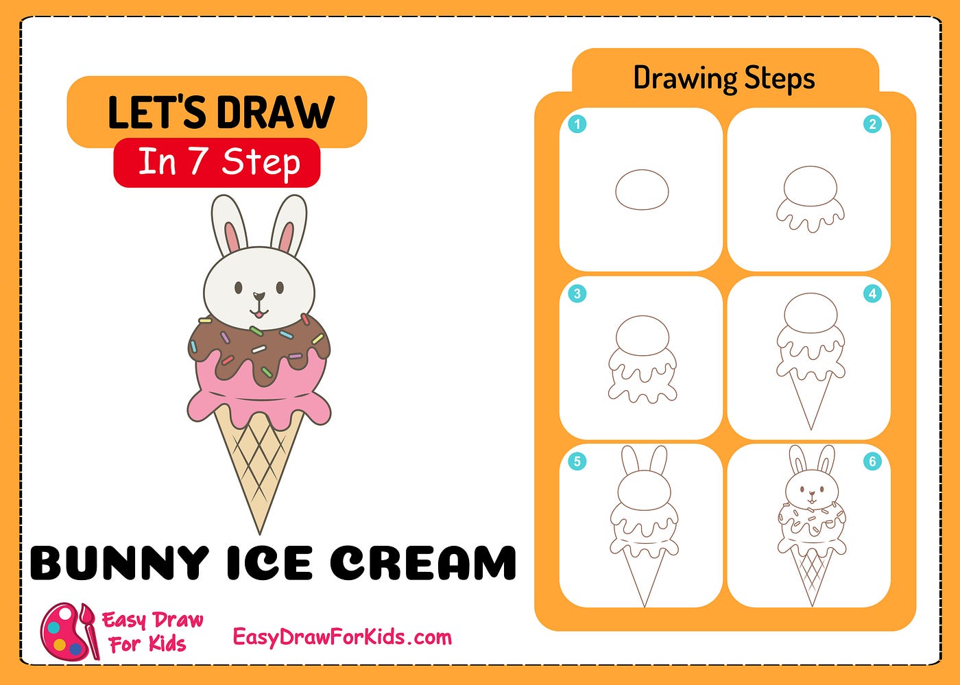 How To Draw Ice Cream Cone Very Easy Steps For Children