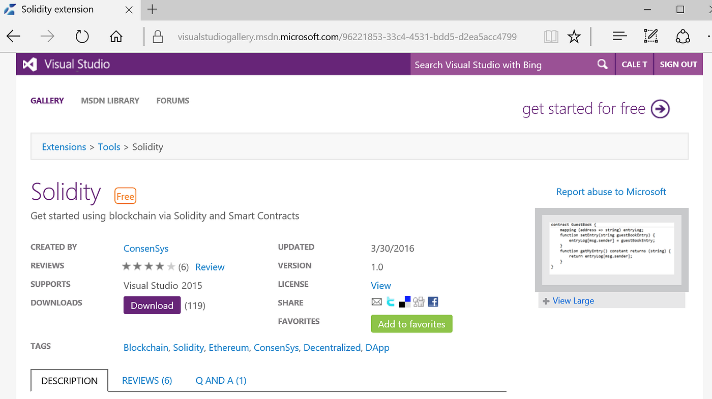 Ethereum Solidity Now Available In Visual Studio Blockchain