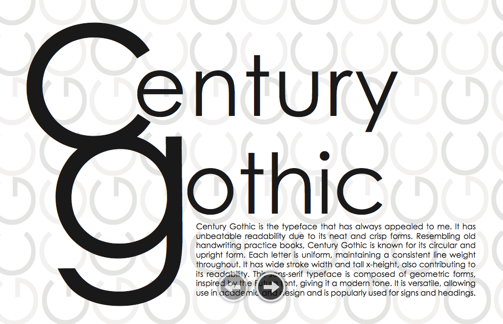 Typeface Poster Century Gothic
