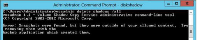 Vssadmin Delete Shadows