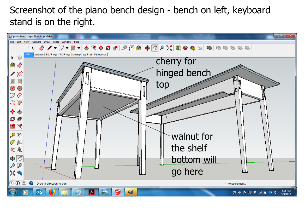 How To Draw A Piano Bench