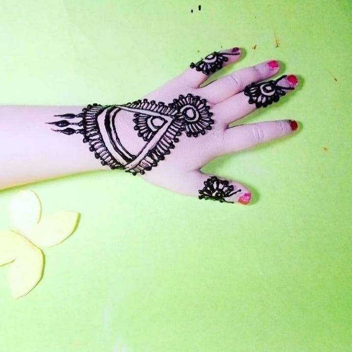 Simple Arabic Mehndi Designs For Kids