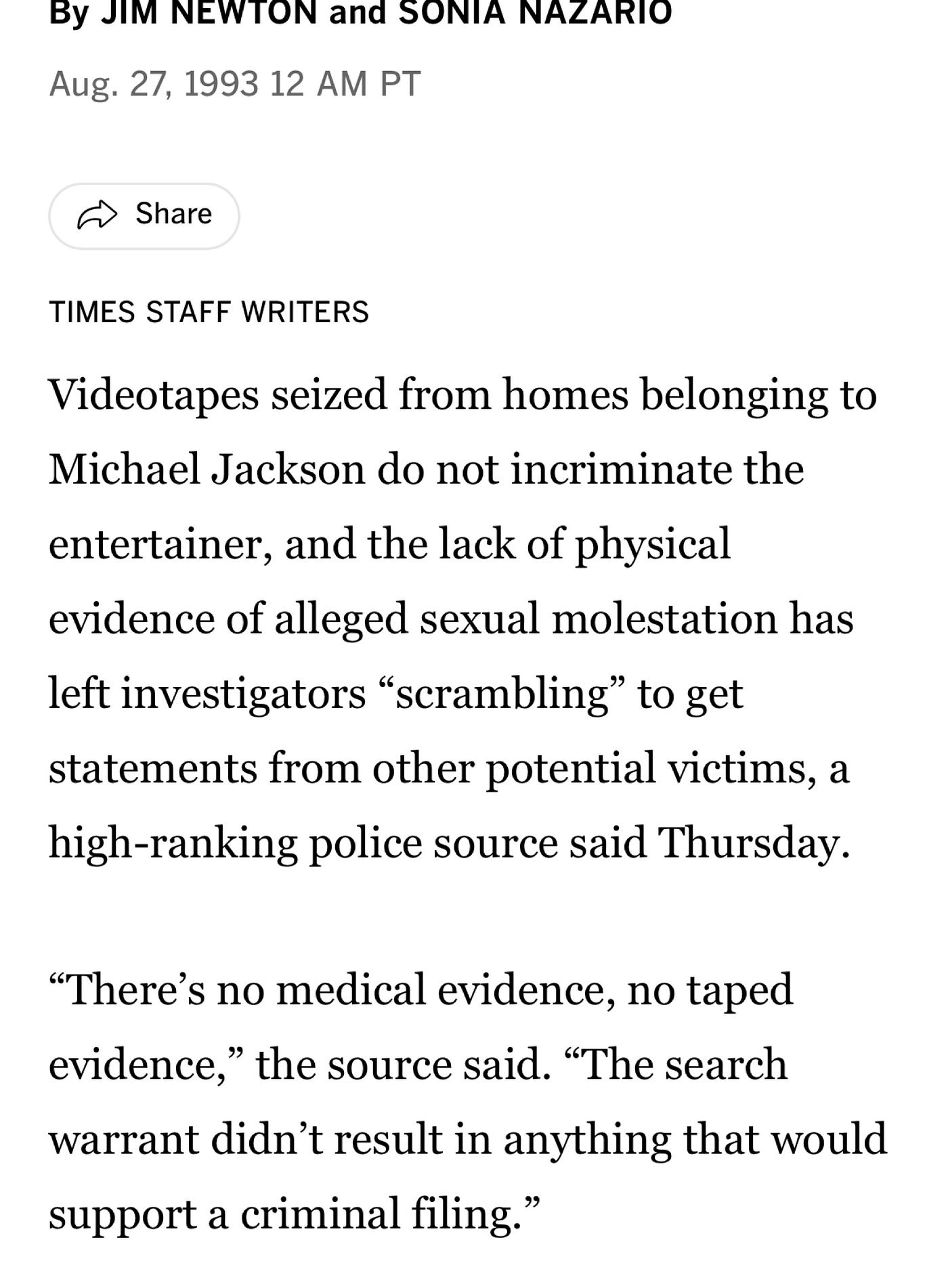 Michael Jackson 1993 Statement
