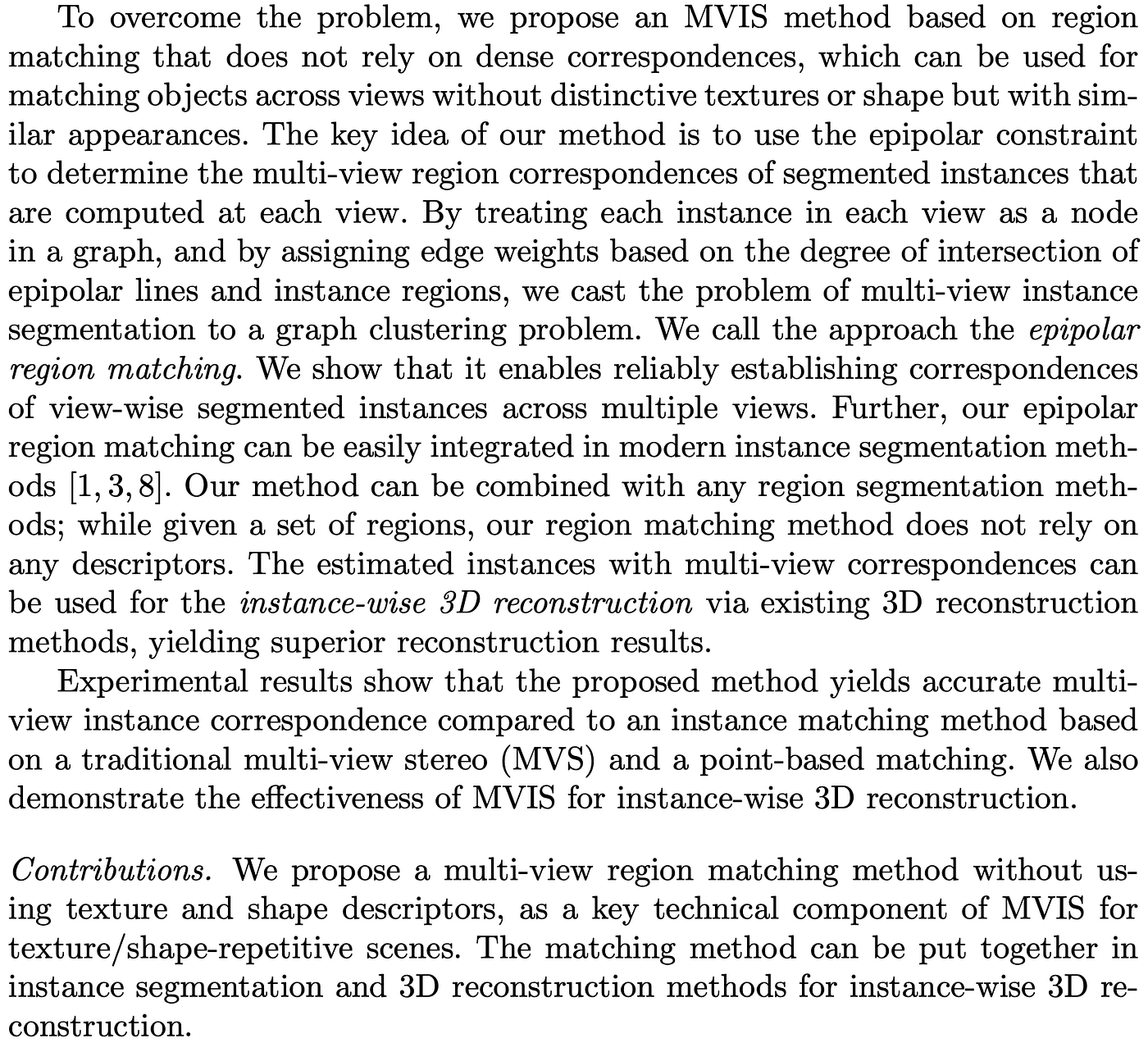 Simple Review: Descriptor-Free Multi-View Region Matching for Instance-Wise 3D Reconstruction ...