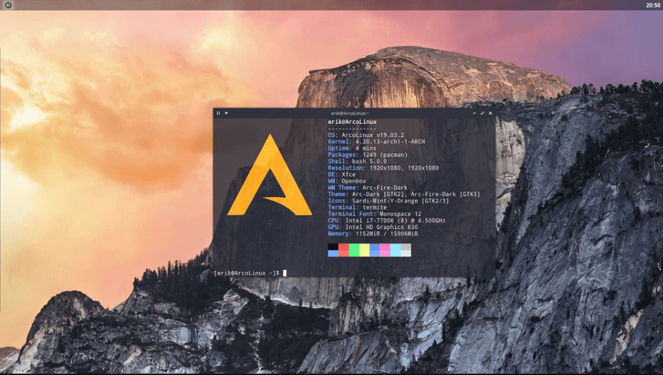 Arch Linux Fluxbox