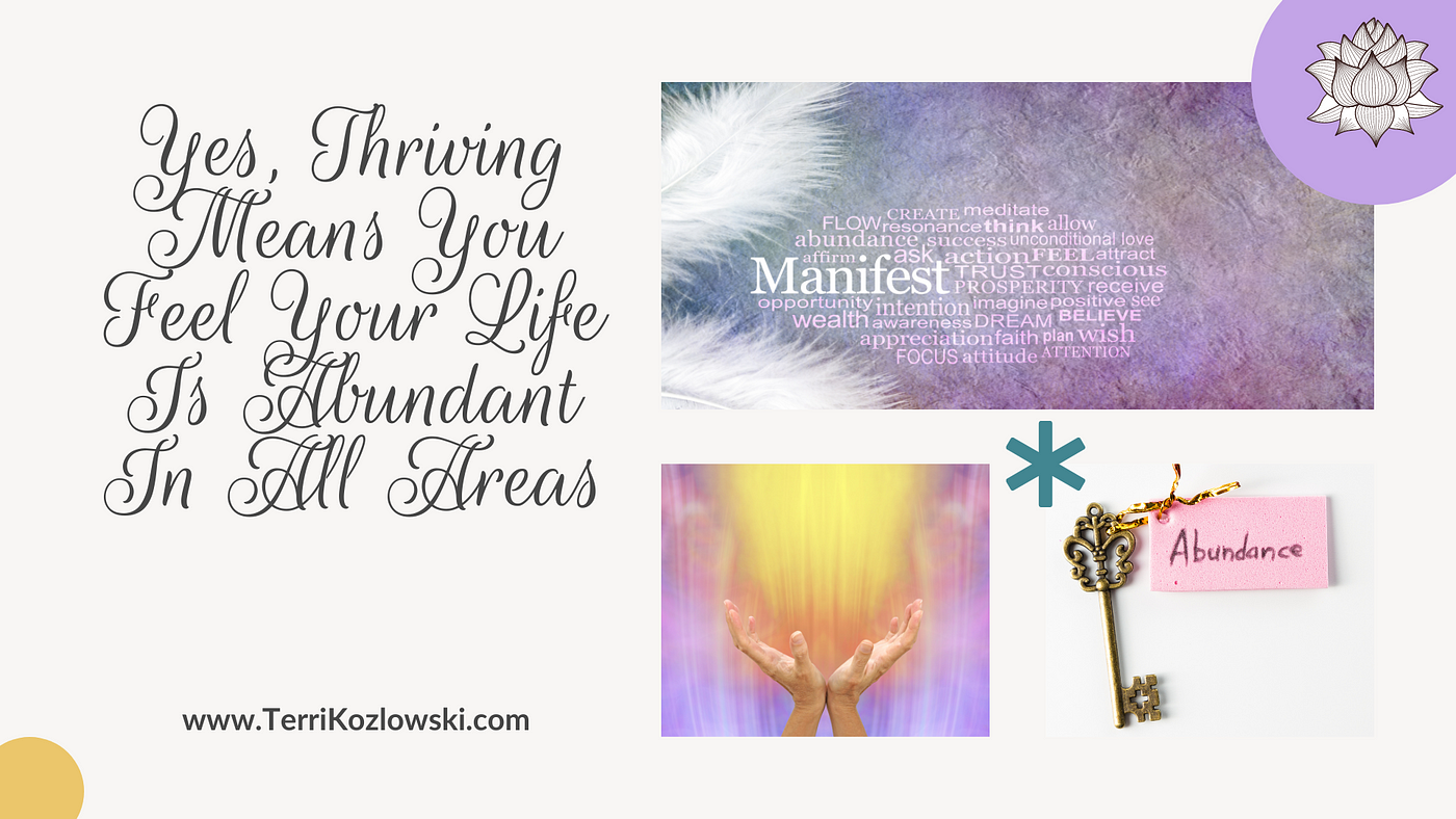 Yes Thriving Means You Feel Your Life Is Abundant In All Areas by Terri Kozlowski Medium