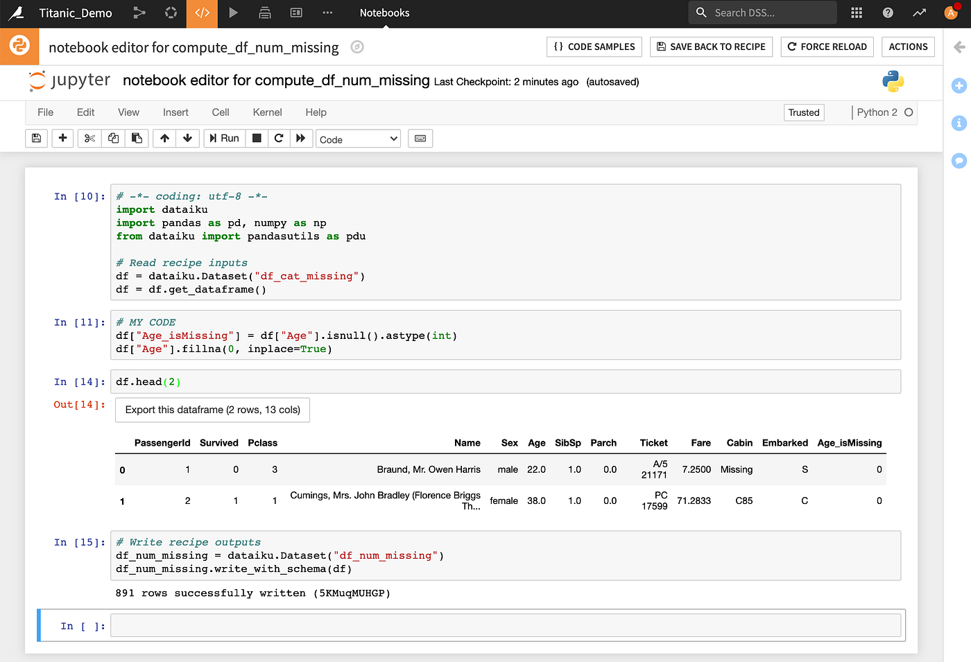 Using Jupyter Notebooks In Dss Dataiku Academy 80