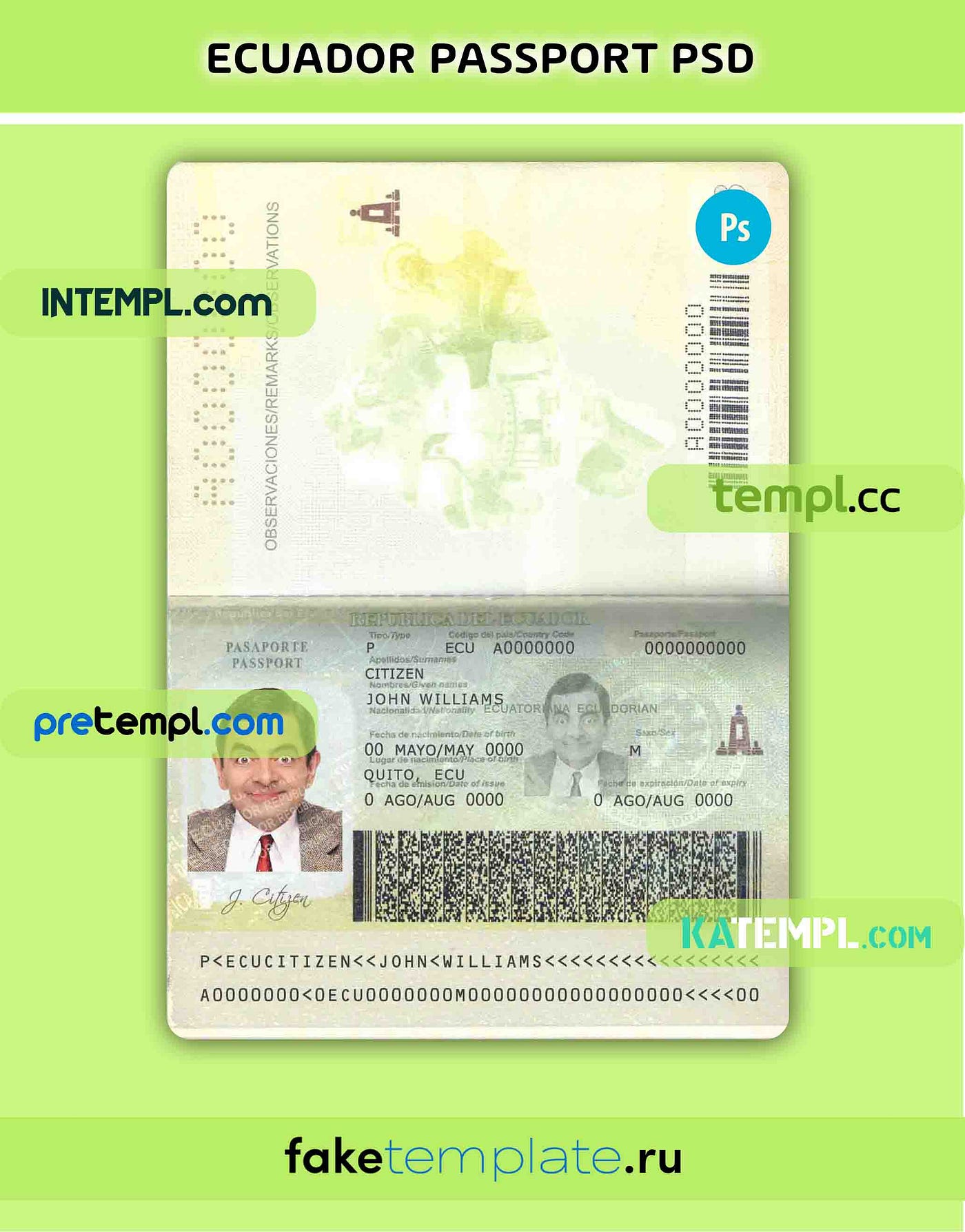 Passport Template Download