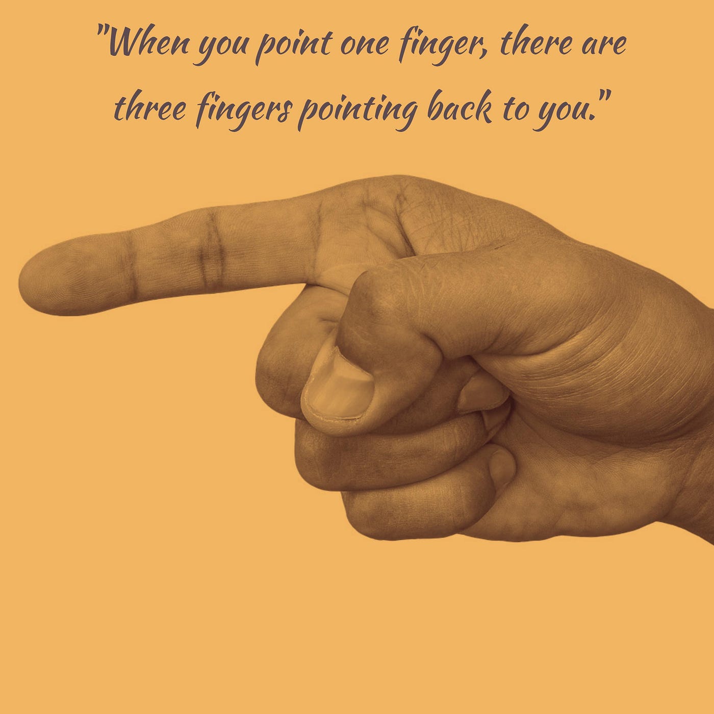 One Finger Pointing Three Pointing Back