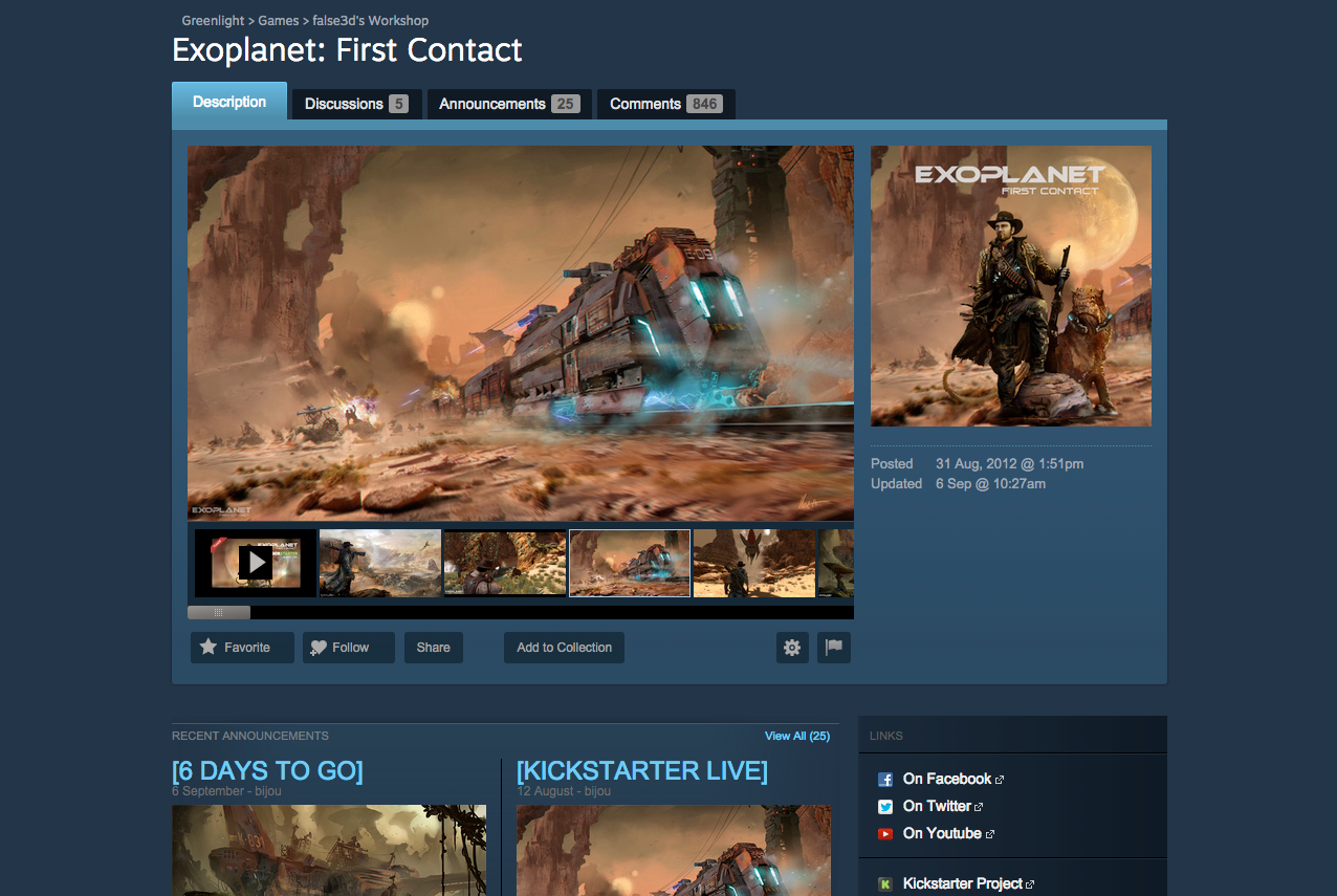 Exoplanet First Contact On Steam How To Crowdfund An Indie Videogame
