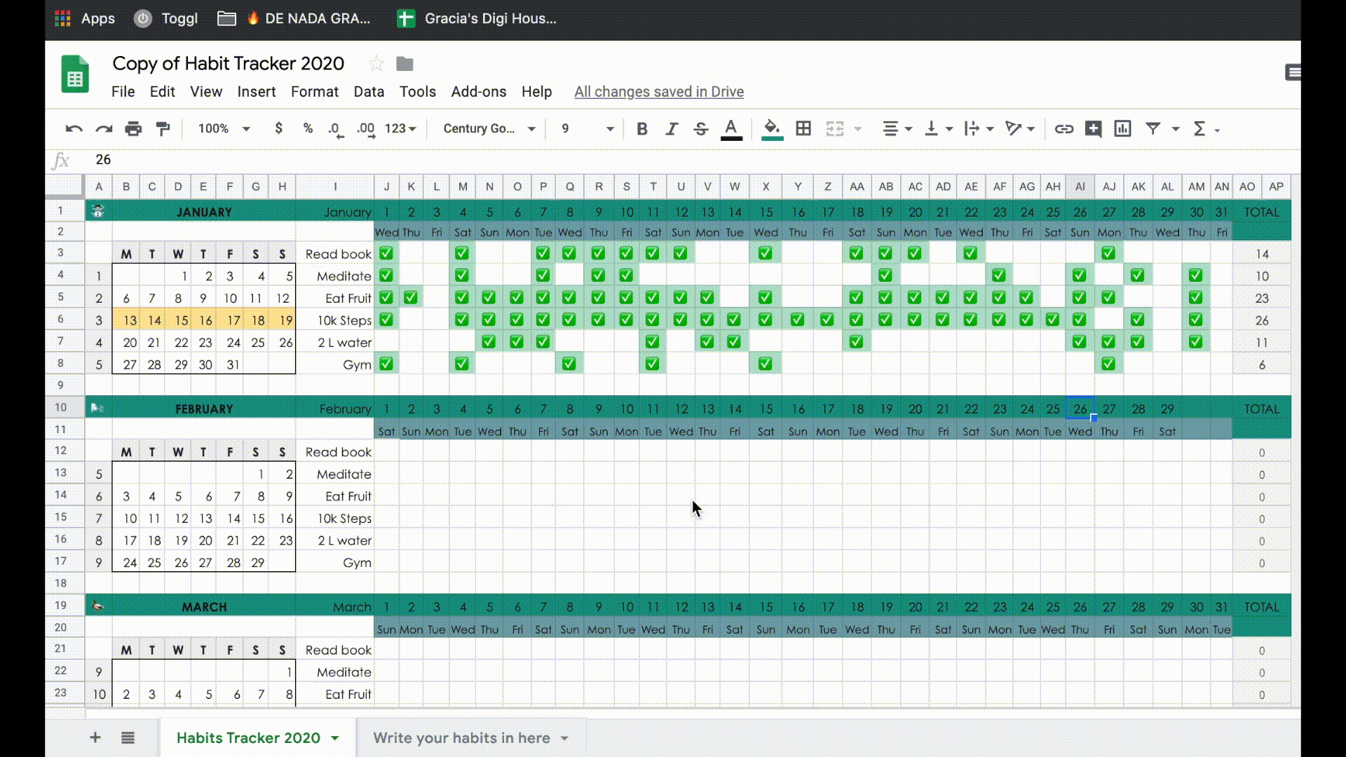 Tracking Chart Template