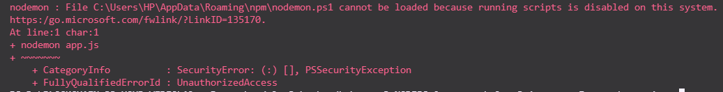 Running Scripts Is Disabled On This System Nodemon Shop ... Running Scripts Is Disabled On This System Nodemon Shop ...