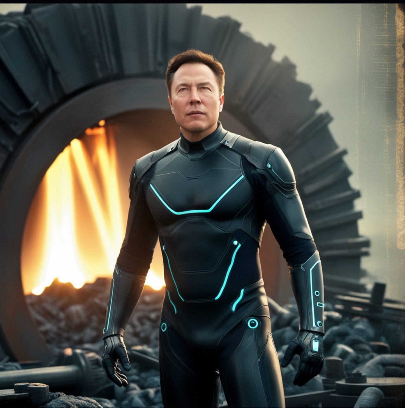 Elon Musk Wearing Iron Man Suit