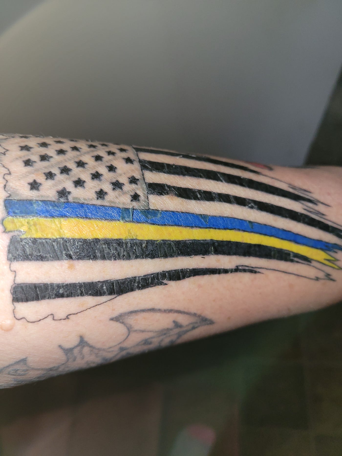 Law Enforcement Flag Tattoos 47 Amazing Police Tattoos For Men