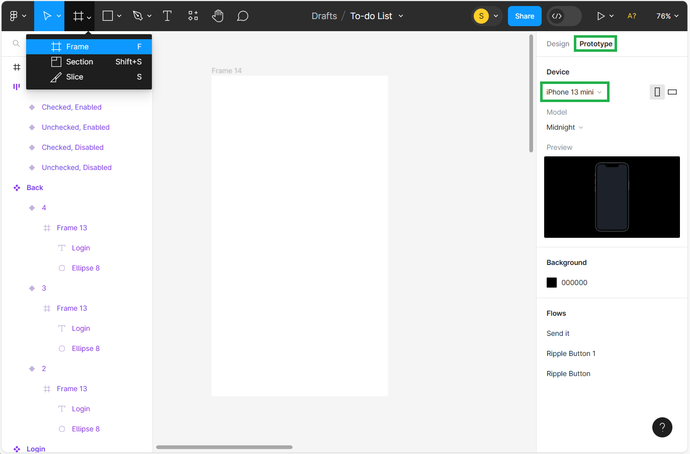 Como scrollar uma lista ou tabela no Figma