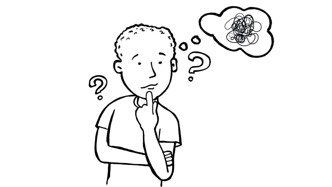 Boy Thinking Clipart Black And White