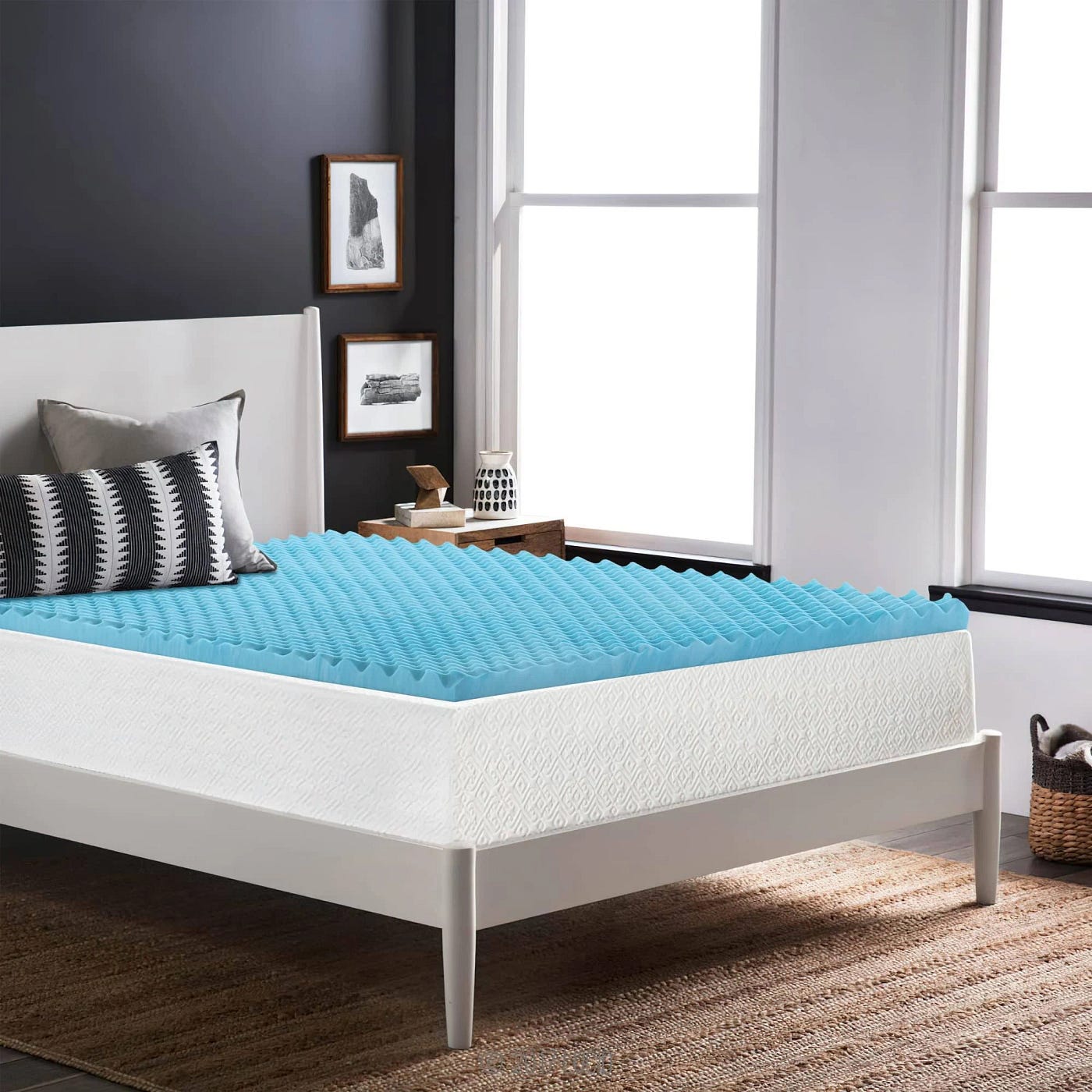 3inch Egg Crate Convoluted Foam Mattress Topper Hypoallergenic