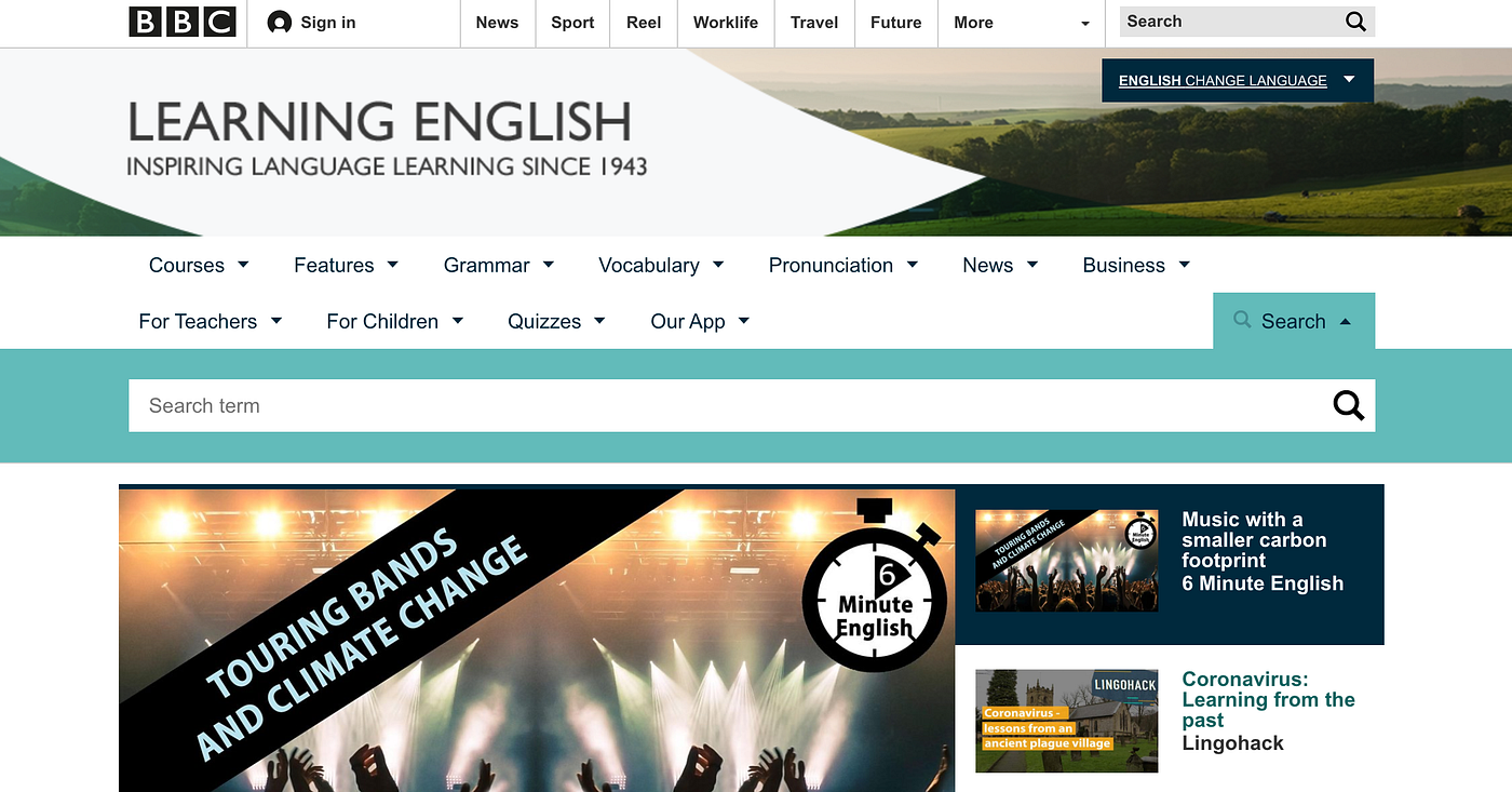 English Language Learning Websites