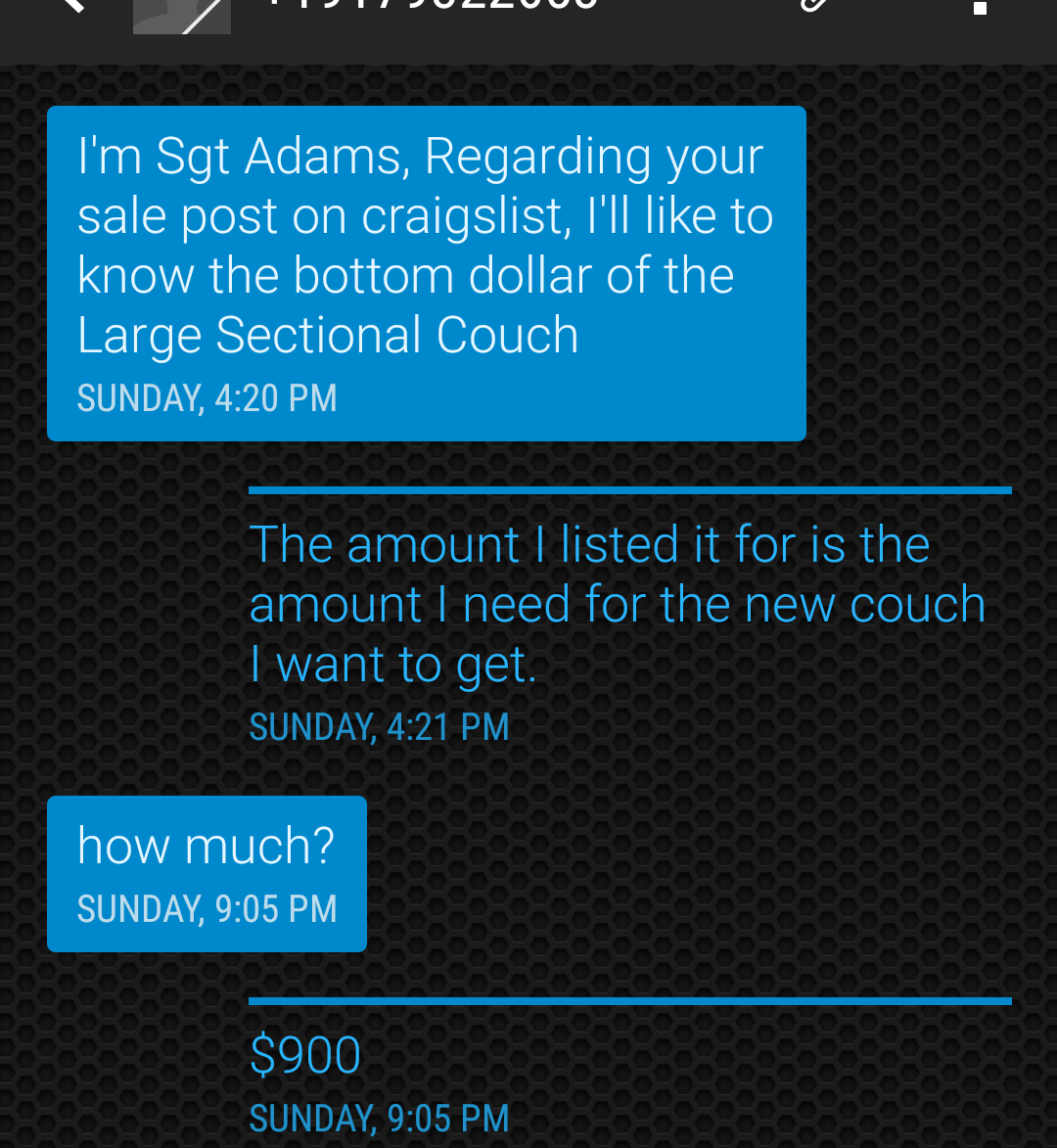 Craigslist Scammer
