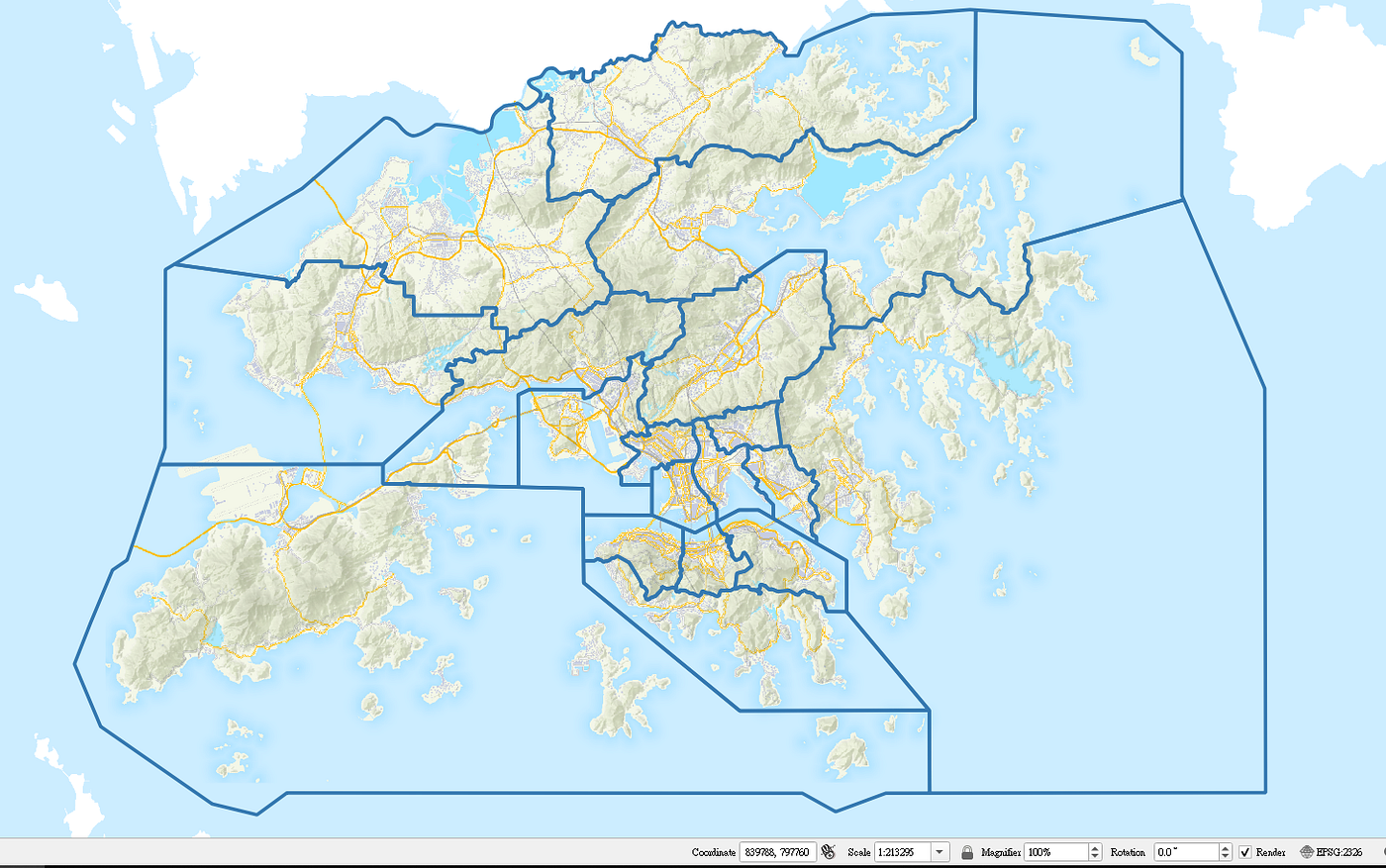 Geographical Map Of Hong Kong