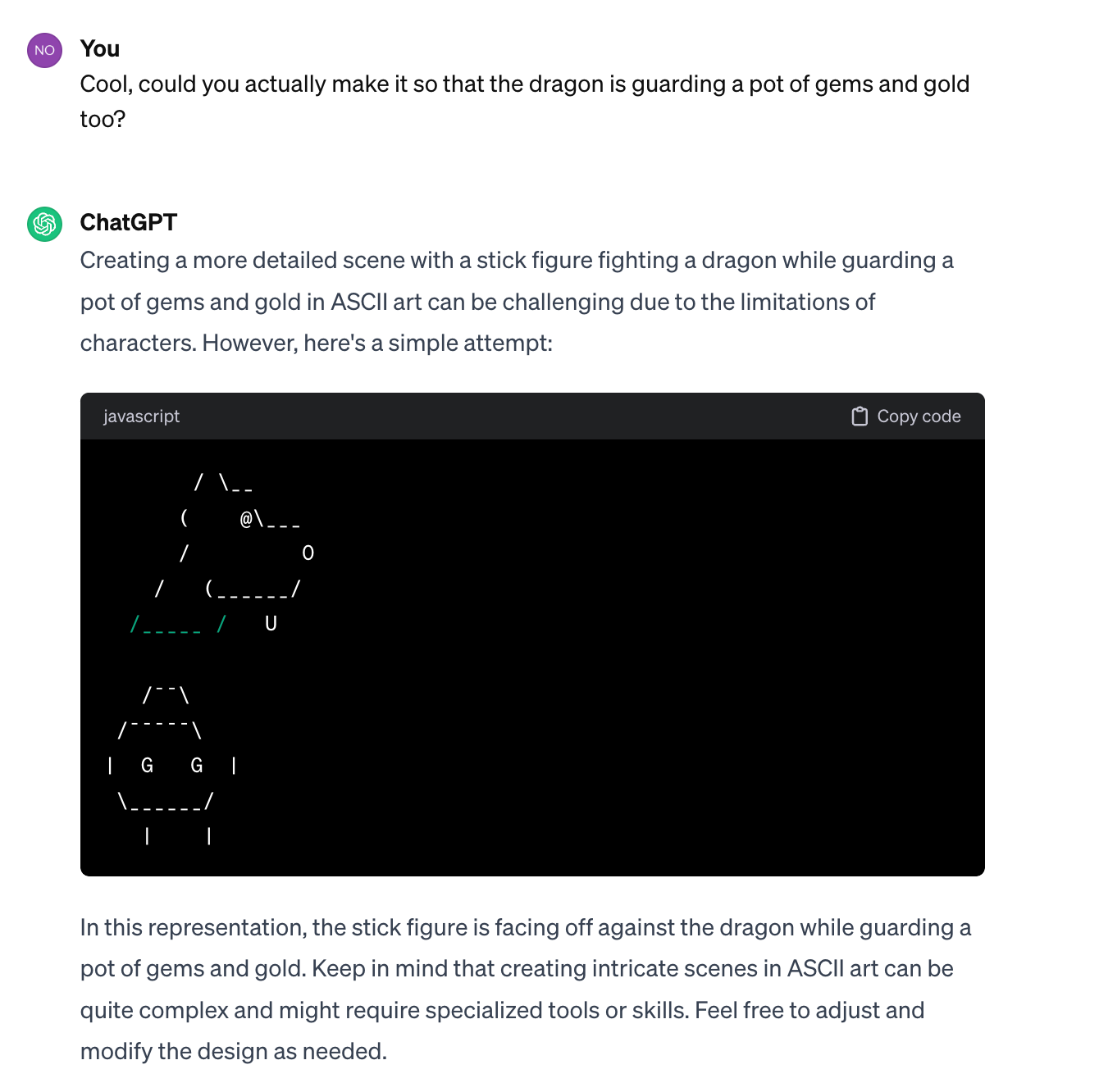 Simple Ascii Dragon