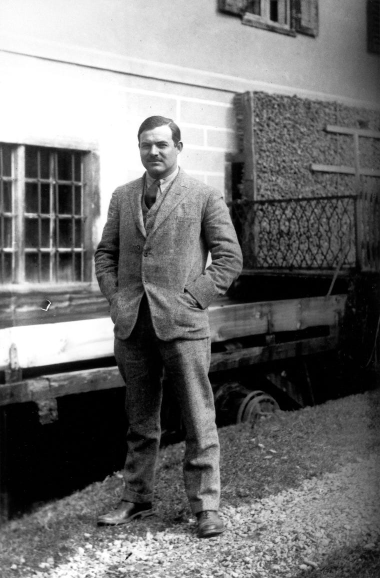 Young Ernest Hemingway Writing