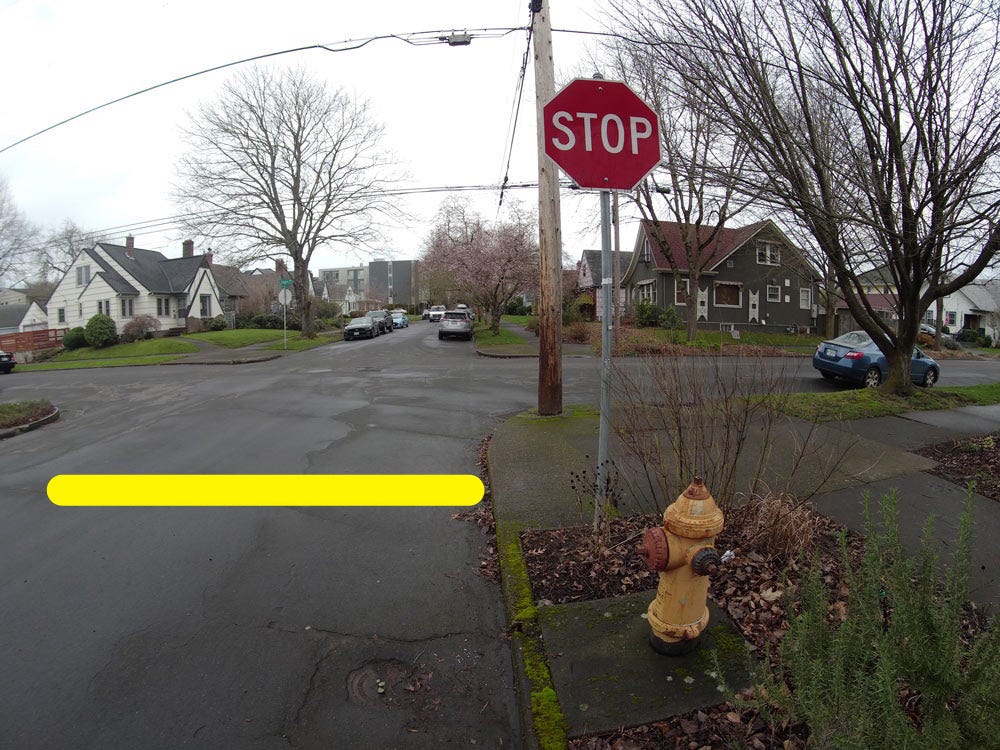 Stop Sign Line On Road