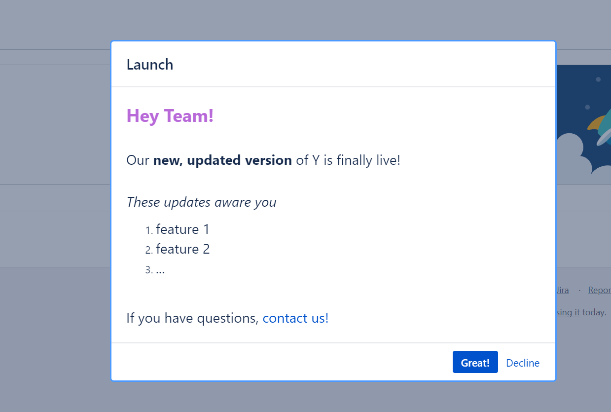 Announcement Banner For Confluence