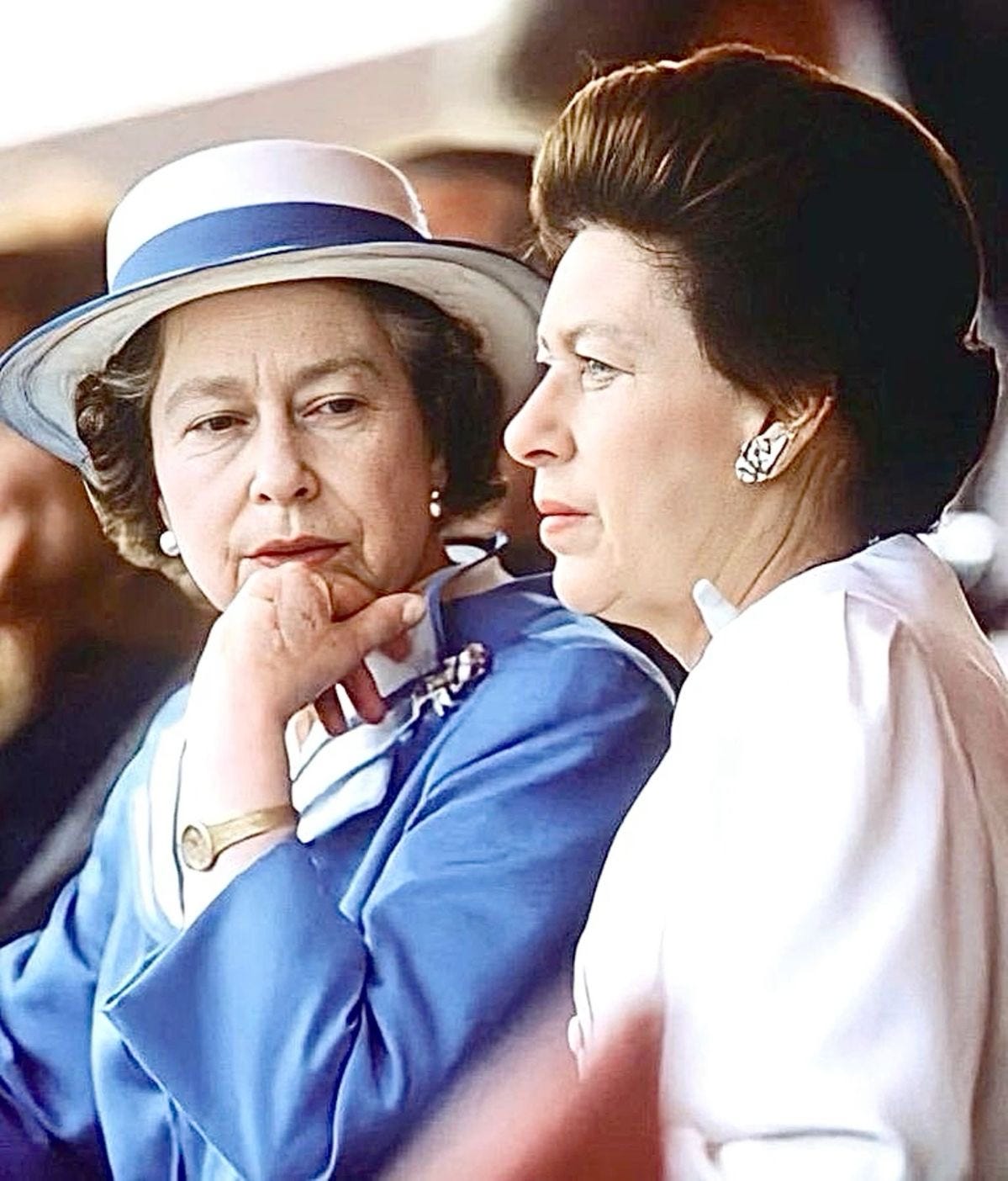 Queen Elizabeth Ii Her Sister Princess Margaret And