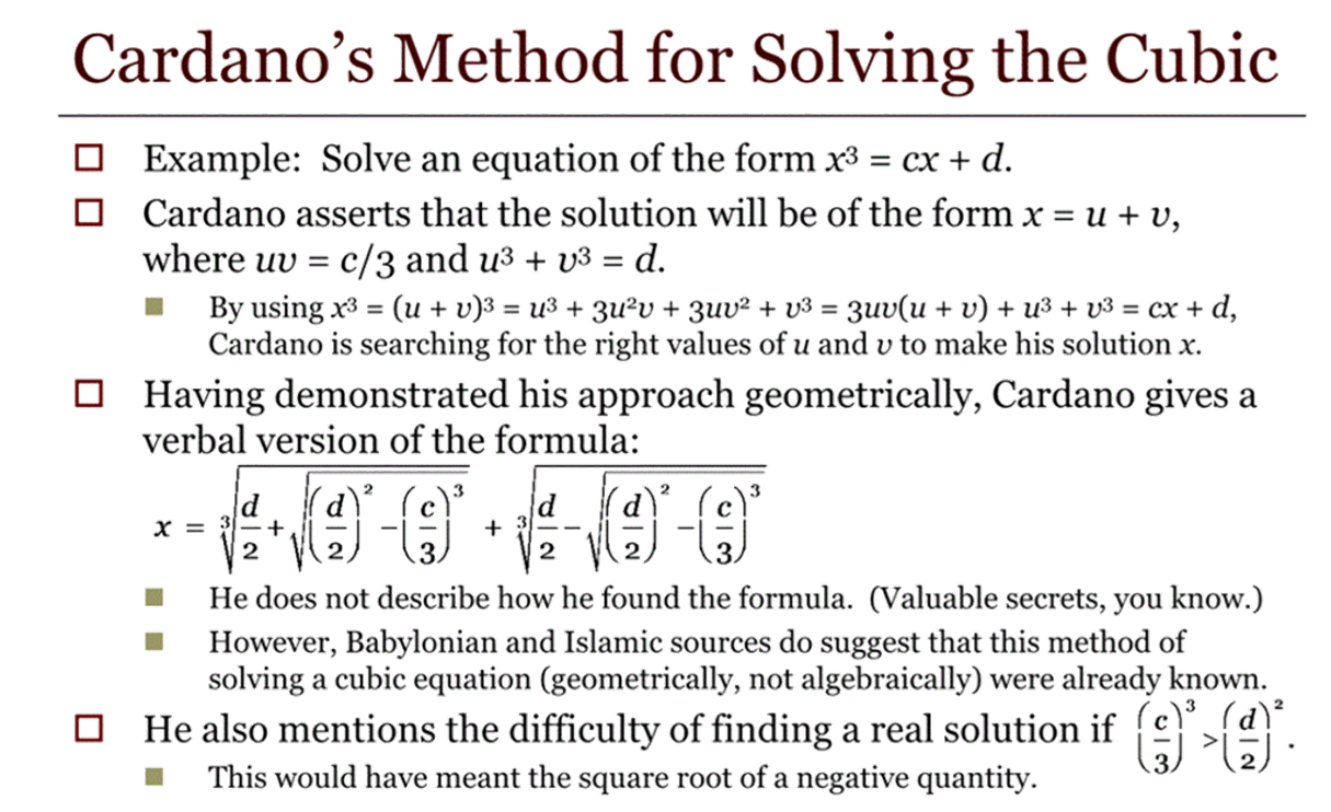 Cubic Equation Formula