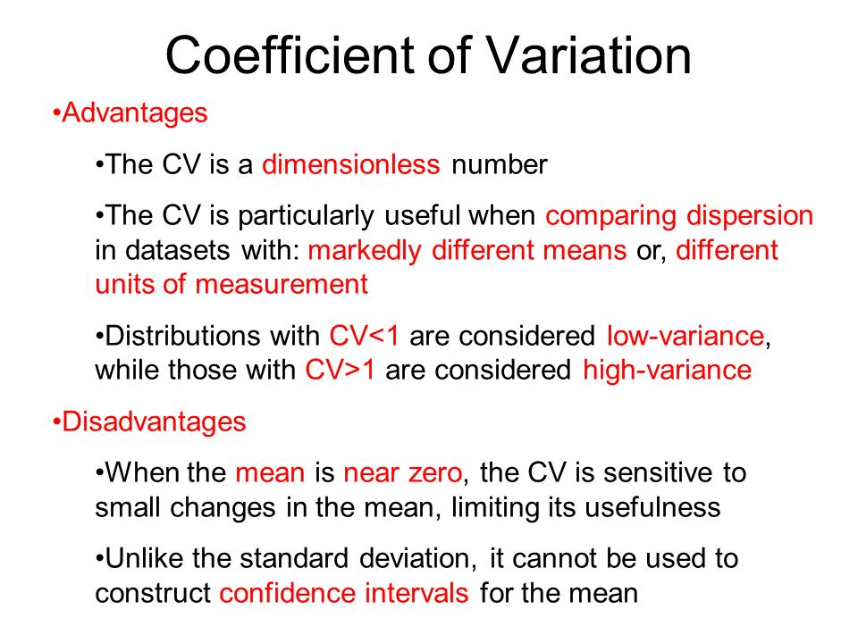 Coefficient Of Variation Coefficient Of Variation