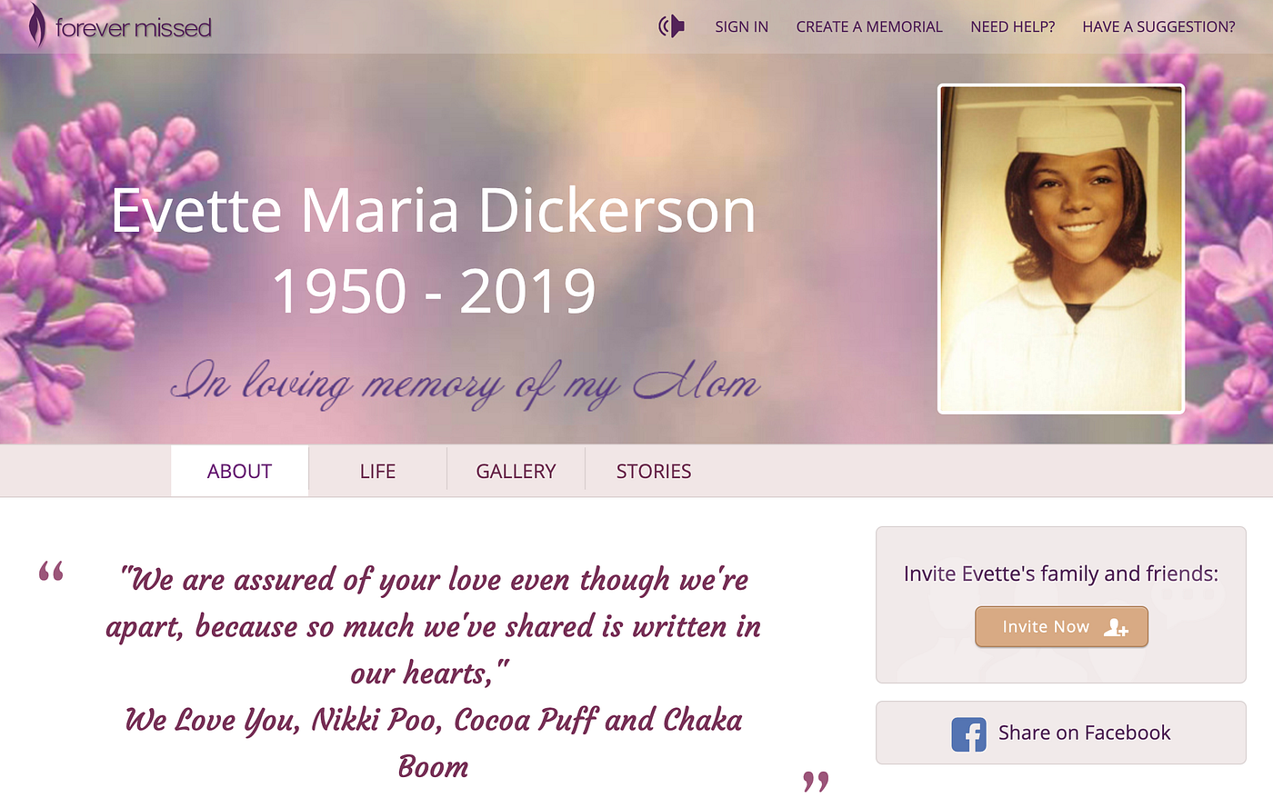 Memorial Page