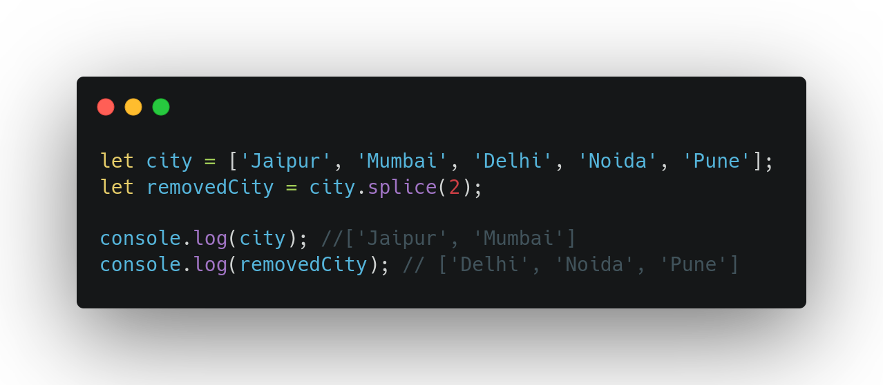 Vs Code Is Not Showing Splice Function For The Array