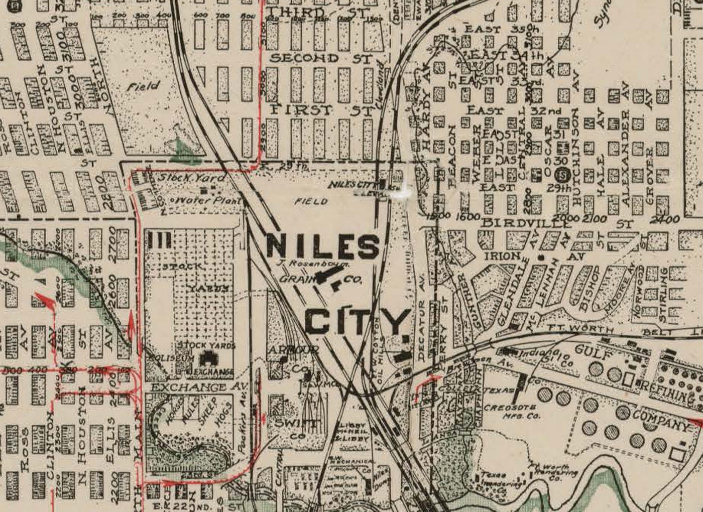 1914 Map Of Ft Worth Texas