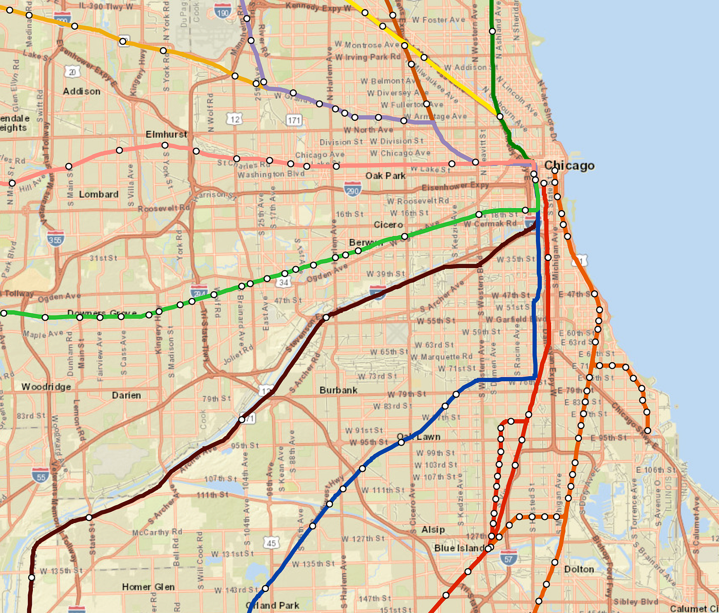 Metra Train Map