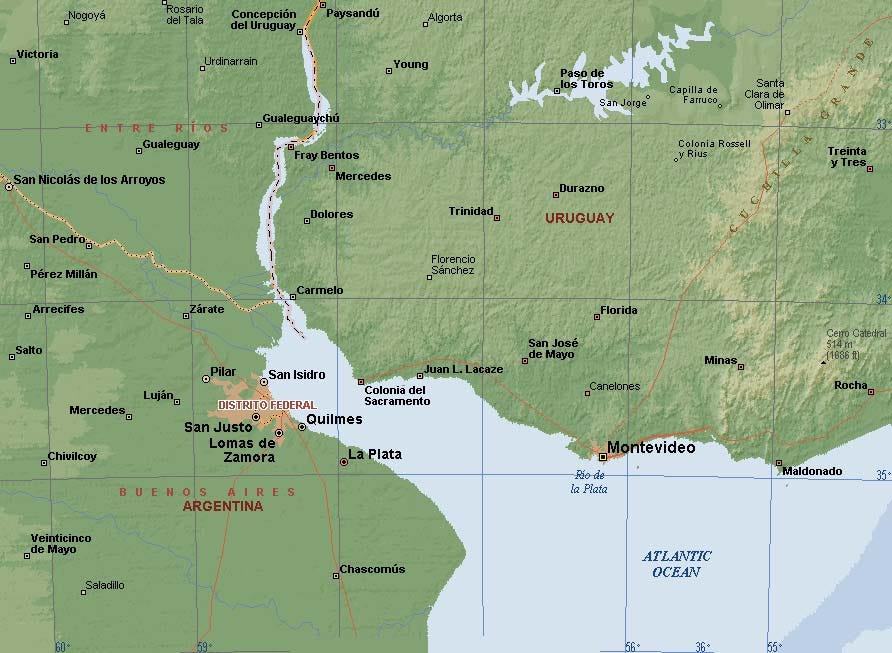 Plata Estuary Map
