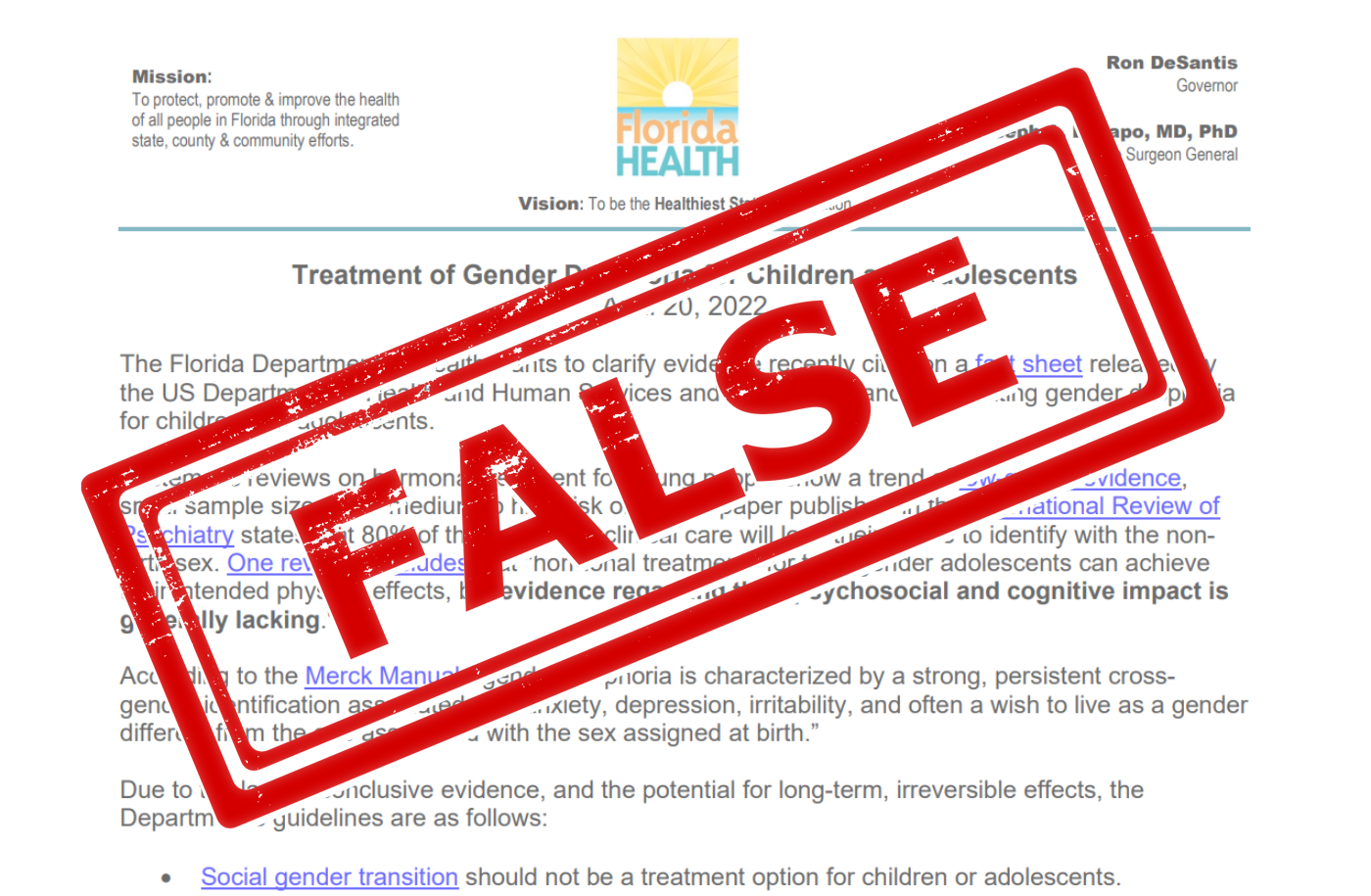 Florida Department Of Health FLORIDA DEPARTMENT OF HEALTH Updated