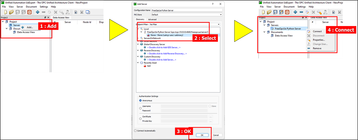 Step 10 Using Uaexpert To Connect To An Opc Ua Server How To Log OPC
