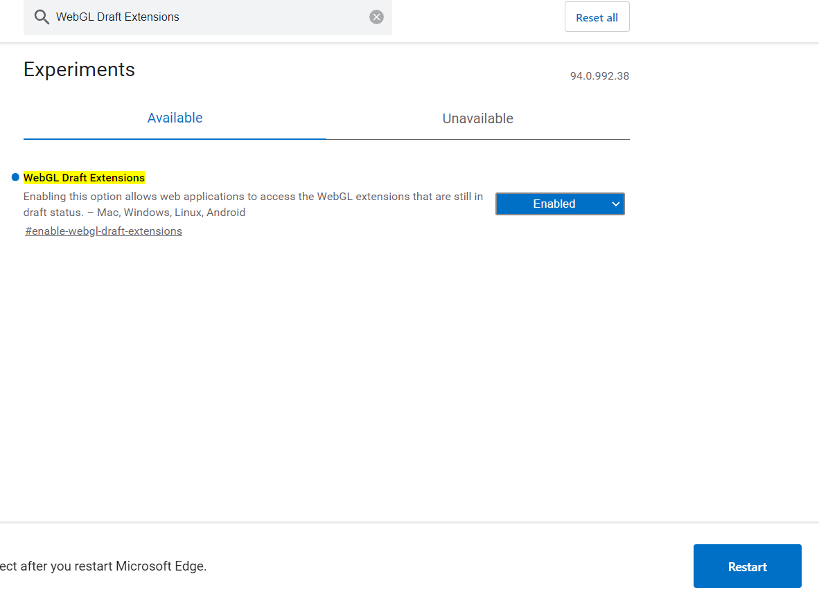 Webgl Microsoft Edge