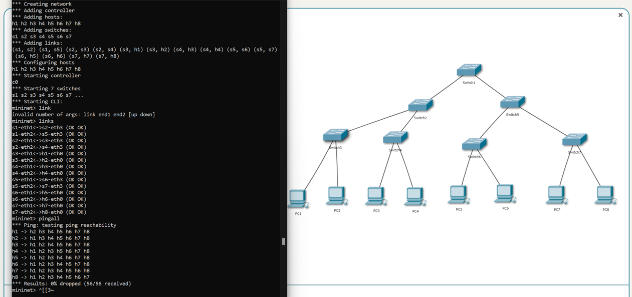 Linear Topology Mininet