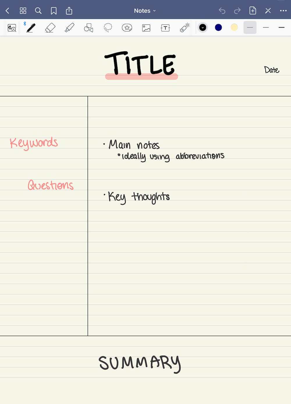 Cornell Notes Template Download