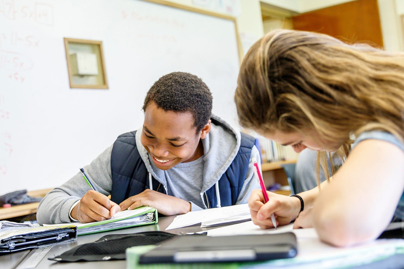 Middle School Kids Studying