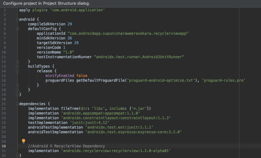 Android Recyclerview View Implementation Stack Overflow