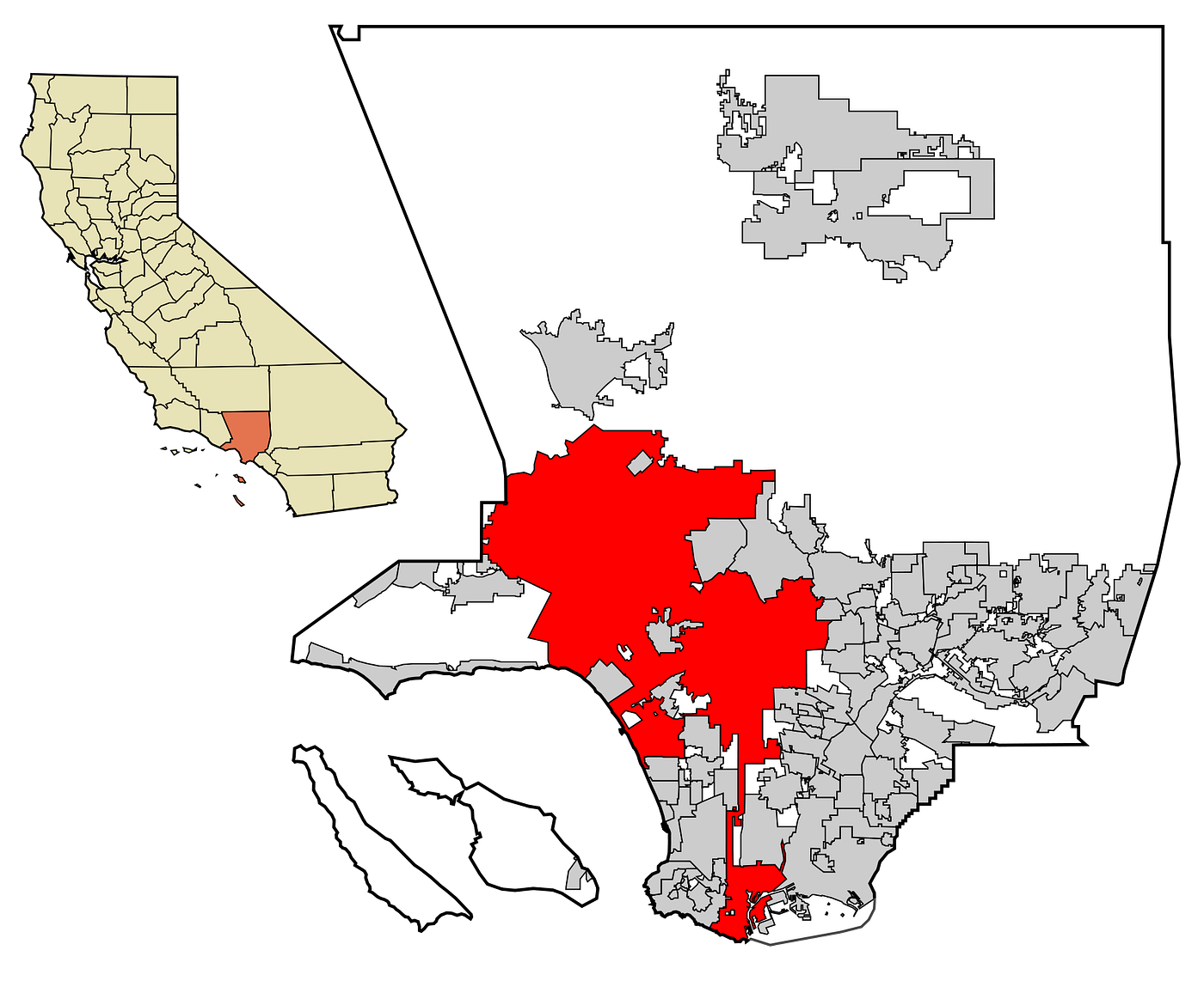 Map Of California Los Angeles Area