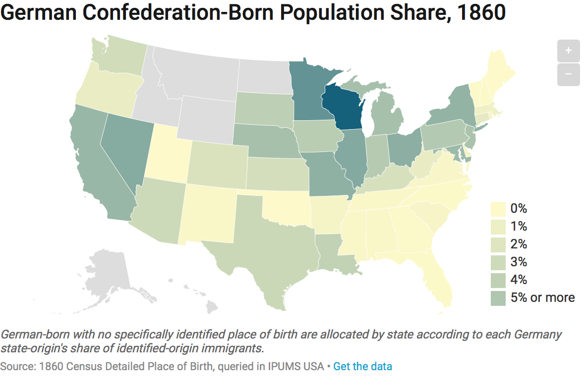 German Immigrants Map