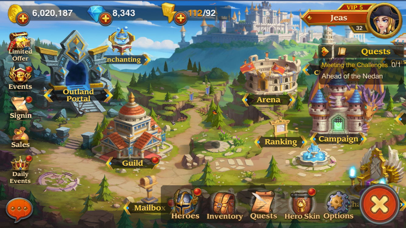 Mobile Game Start Screen