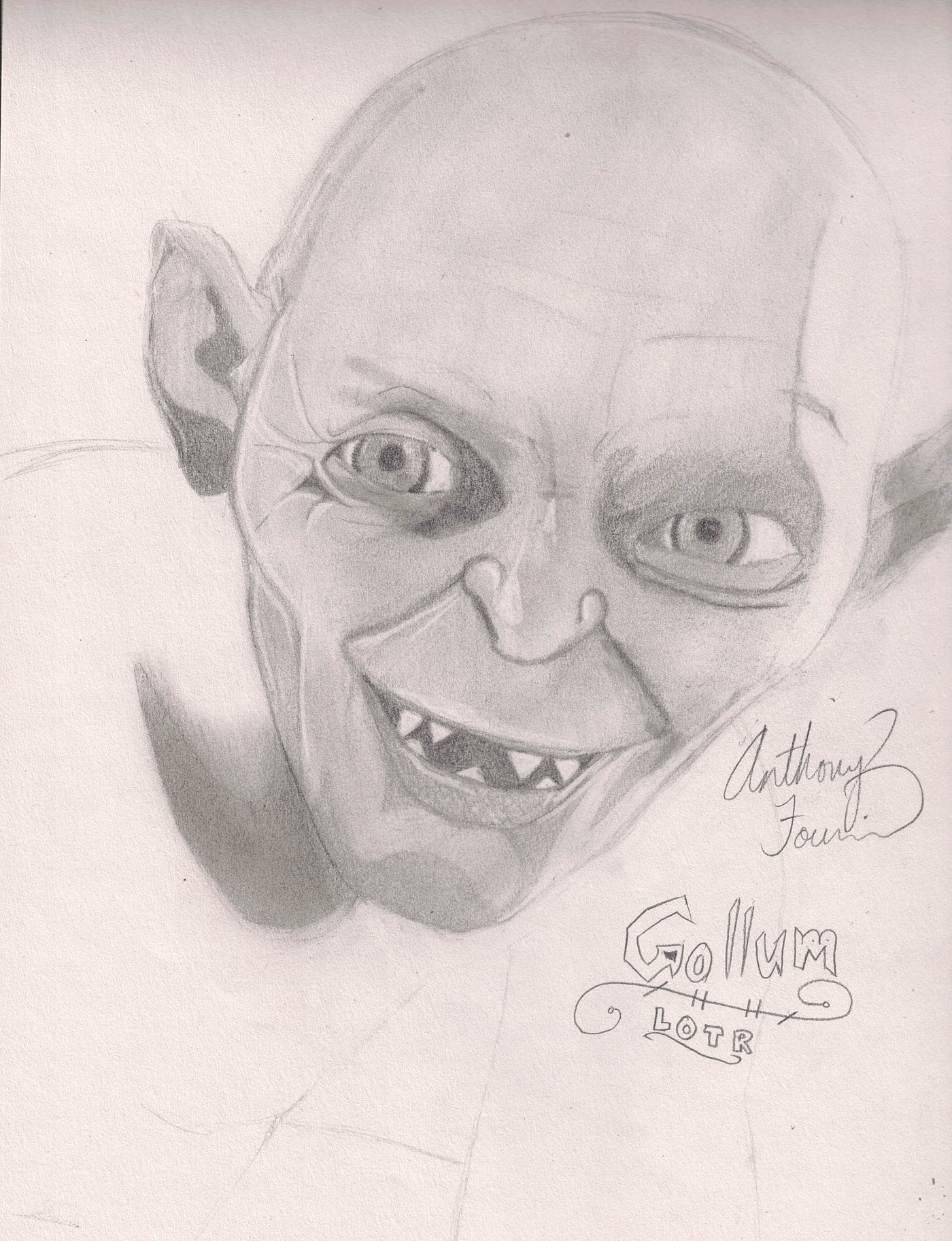 Gollum Lord Of The Rings Drawing